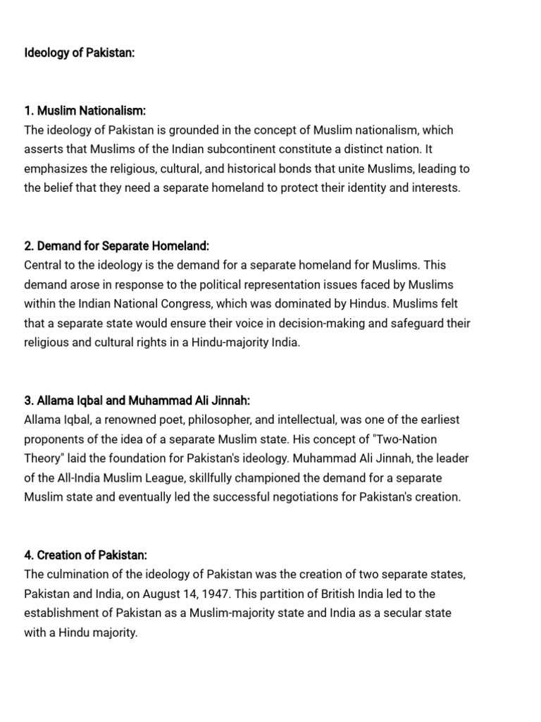 Ideology of Pakistan | PDF | Two Nation Theory | Political Theories