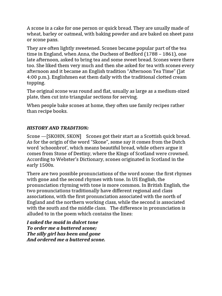 Scones History | PDF | Scone | Foods