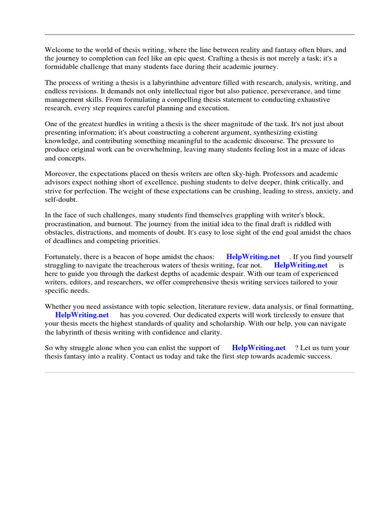 Thesis Fantasy | PDF | Fantasy | Narration