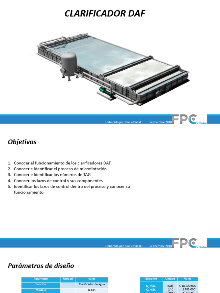 Clarificador Daf: Elaborado Por: Daniel Vidal E. Septiembre 2018 | PDF