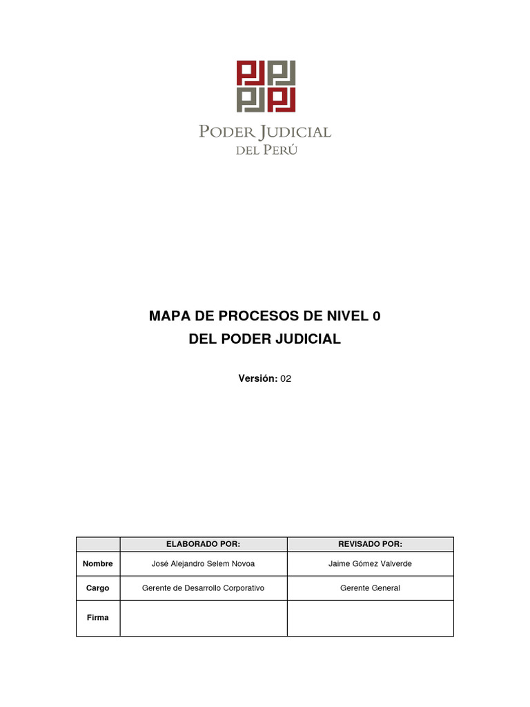 Mapa de Procesos de Nivel 0 Del PJ v2 | PDF | Ley procesal | Justicia