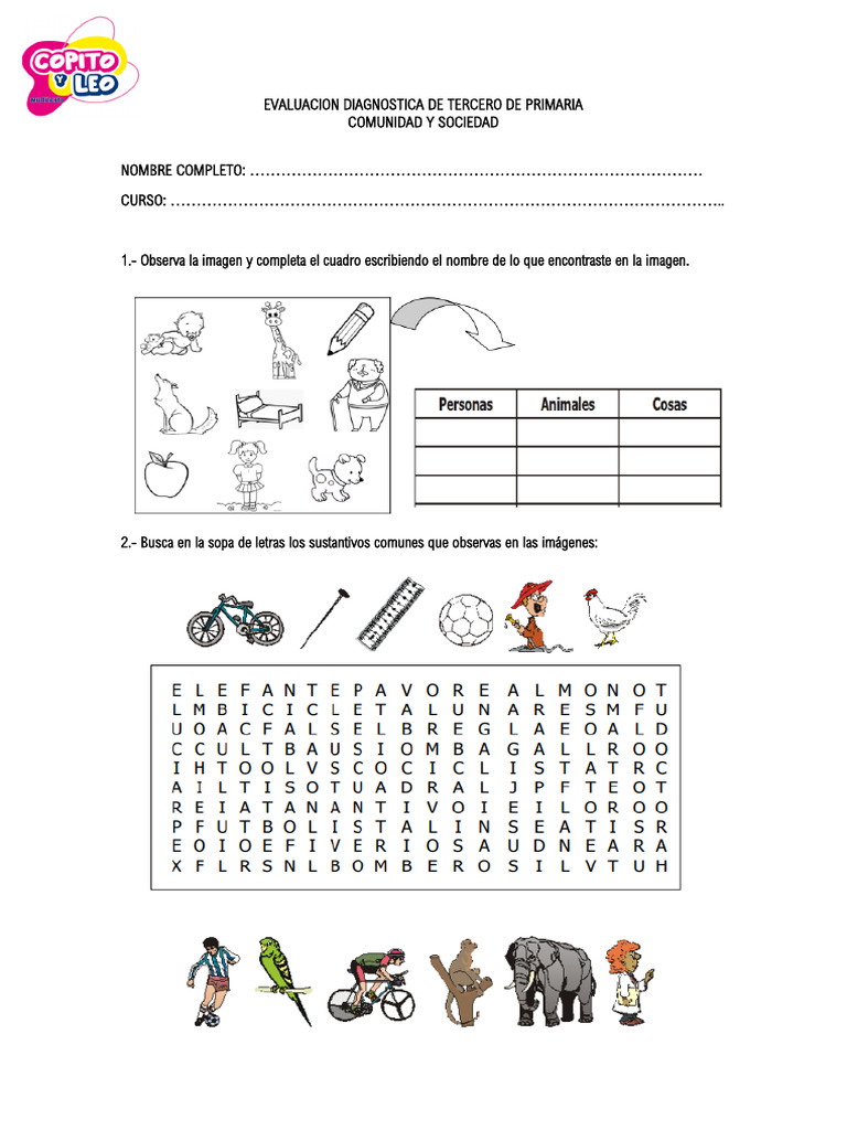 Evaluación Diagnóstica 3° Primaria | PDF | Historia