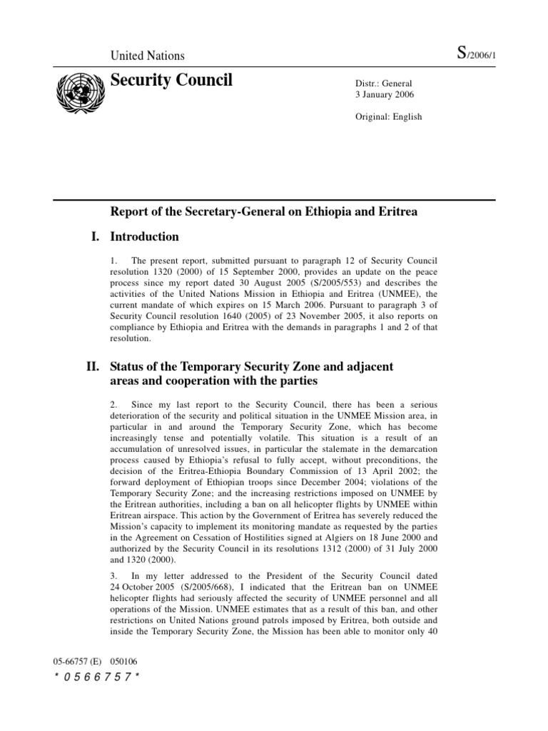Un Report | PDF | Eritrea | Ethiopia