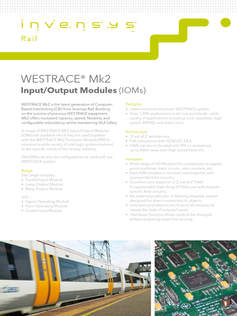 WESTRACE® Mk2 - Invensys Rail | PDF | Field Programmable Gate Array | Input/Output