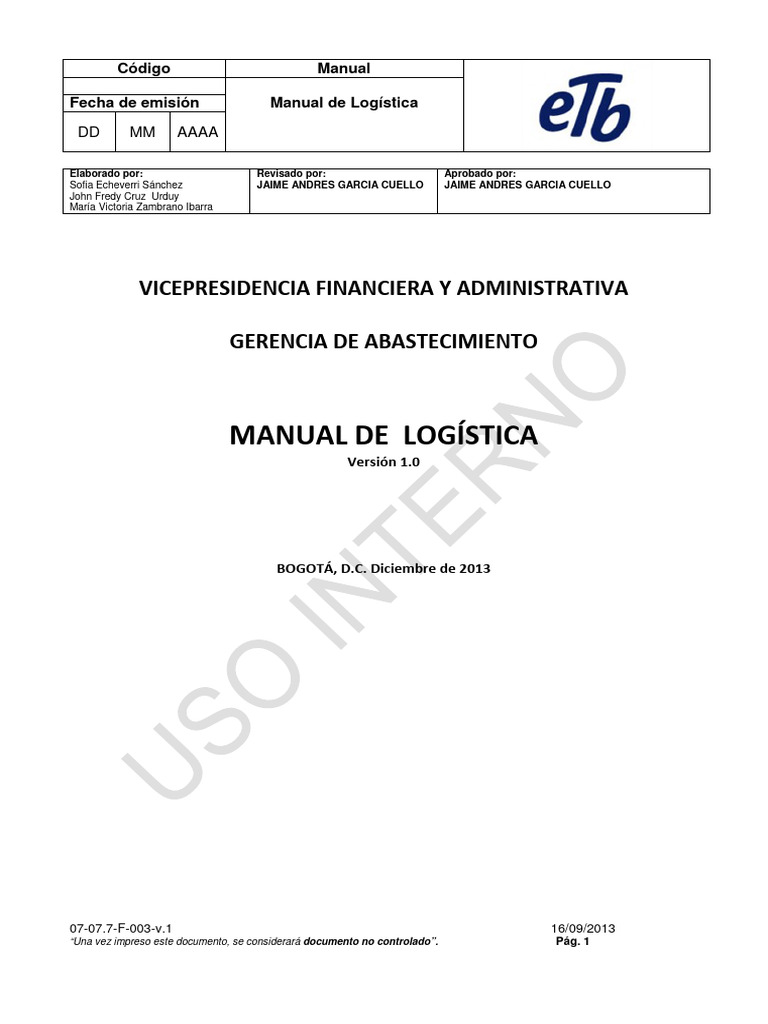 4.manual de Logistica Version Publicada | PDF