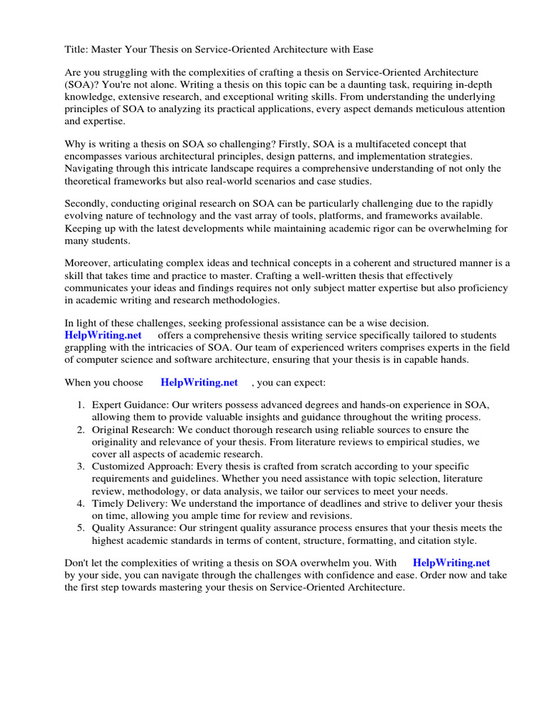 Thesis Service Oriented Architecture | PDF | Service Oriented Architecture | Cloud Computing