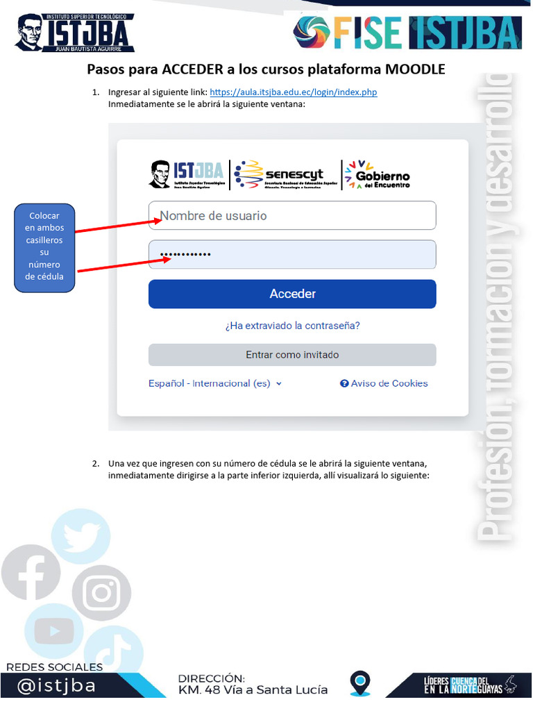 Pasos para acceder a la plataforma MOODLE | PDF