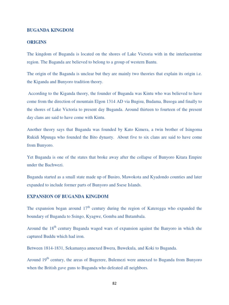 Origins and Expansion of Buganda Kingdom | PDF | Travel | History