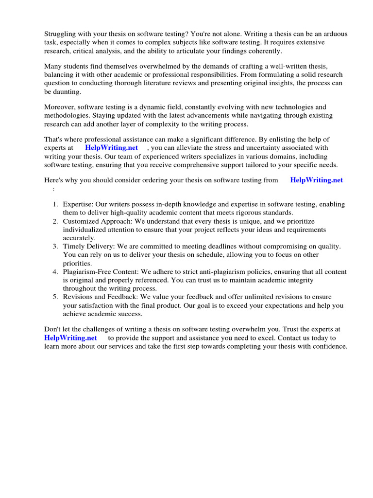 Thesis On Software Testing | PDF | Software Testing | Expert