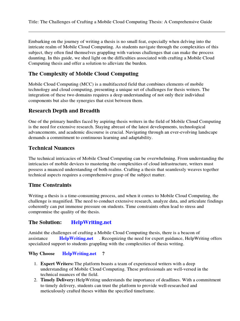 Mobile Cloud Computing Thesis Pdf Pdf Cloud Computing Computing