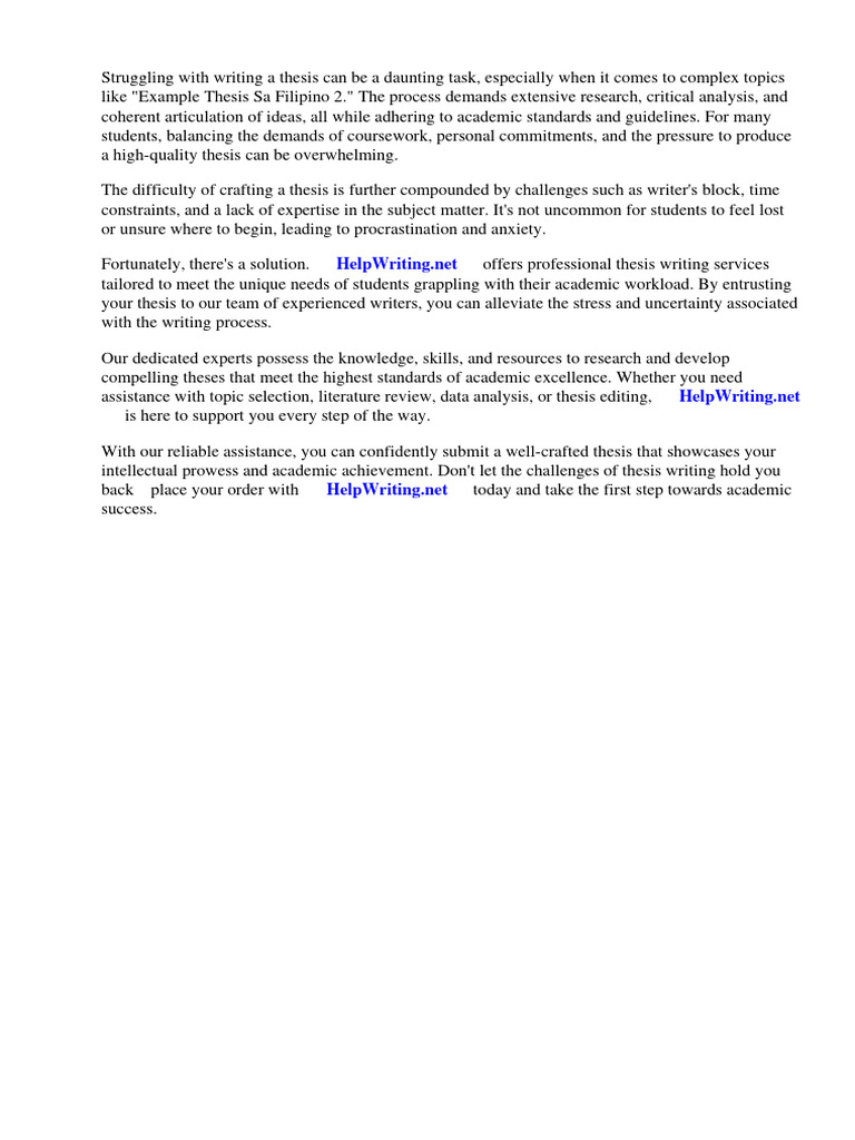 Example Thesis Sa Filipino 2 | PDF | Tagalog Language | Expert