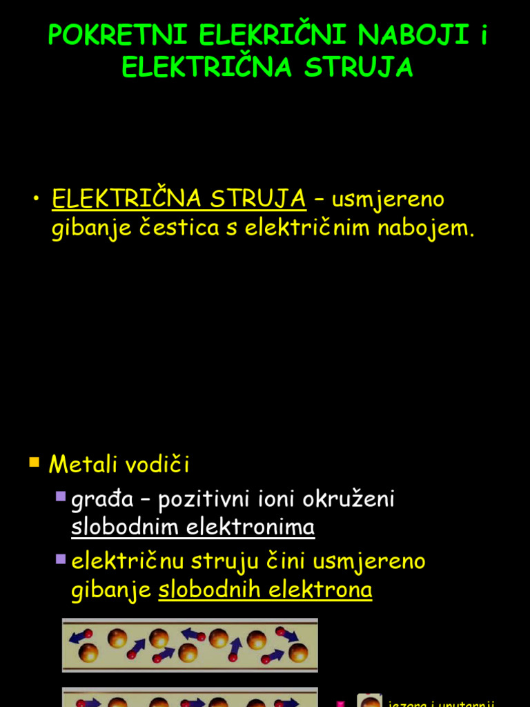 8 Pokretni Električni Naboji I Električna Struja 2021 | PDF