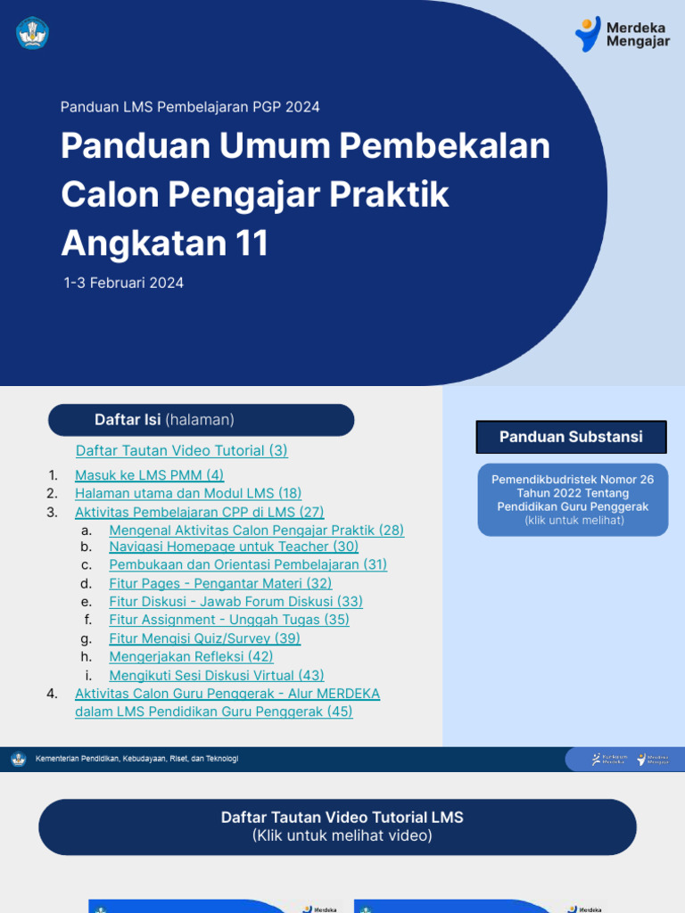 Panduan Umum - Pembekalan CPP Untuk Pembelajaran Di LMS | PDF