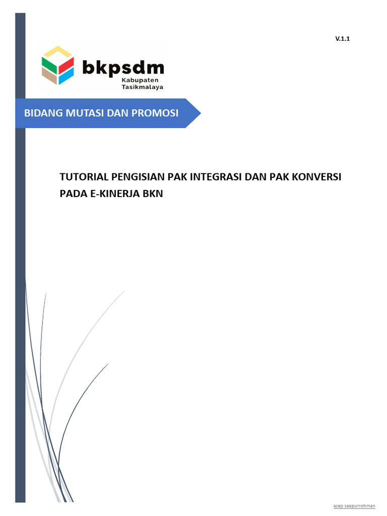 TUTORIAL Contoh Pengisian Angka Kredit Konversi Di E-Kinerja BKN | PDF