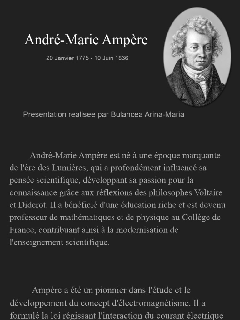 André-Marie Ampère : Pionnier de l'Électromagnétisme | PDF | Art | Histoire