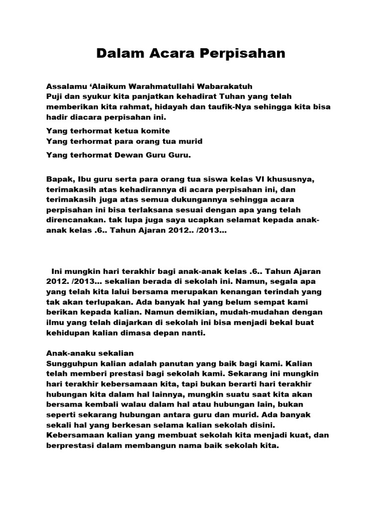 Contoh Naskah Pidato Guru | PDF