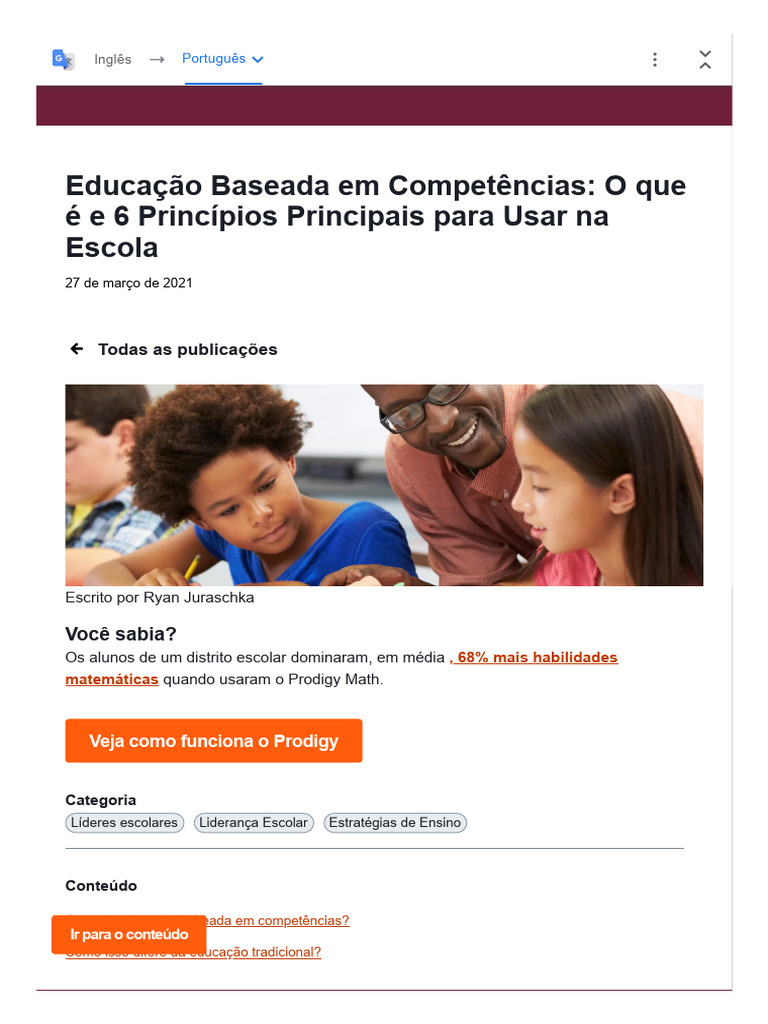Princípios da Educação Baseada em Competências | PDF