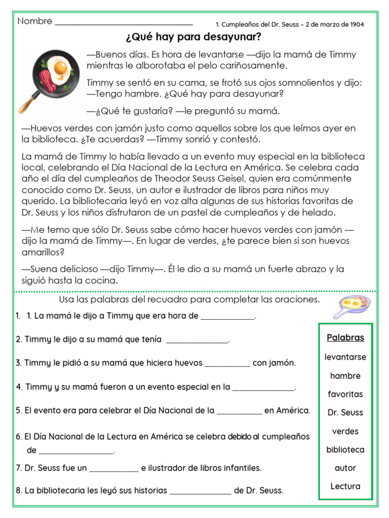 Celebración del Día de Dr. Seuss | PDF | Dr. Seuss