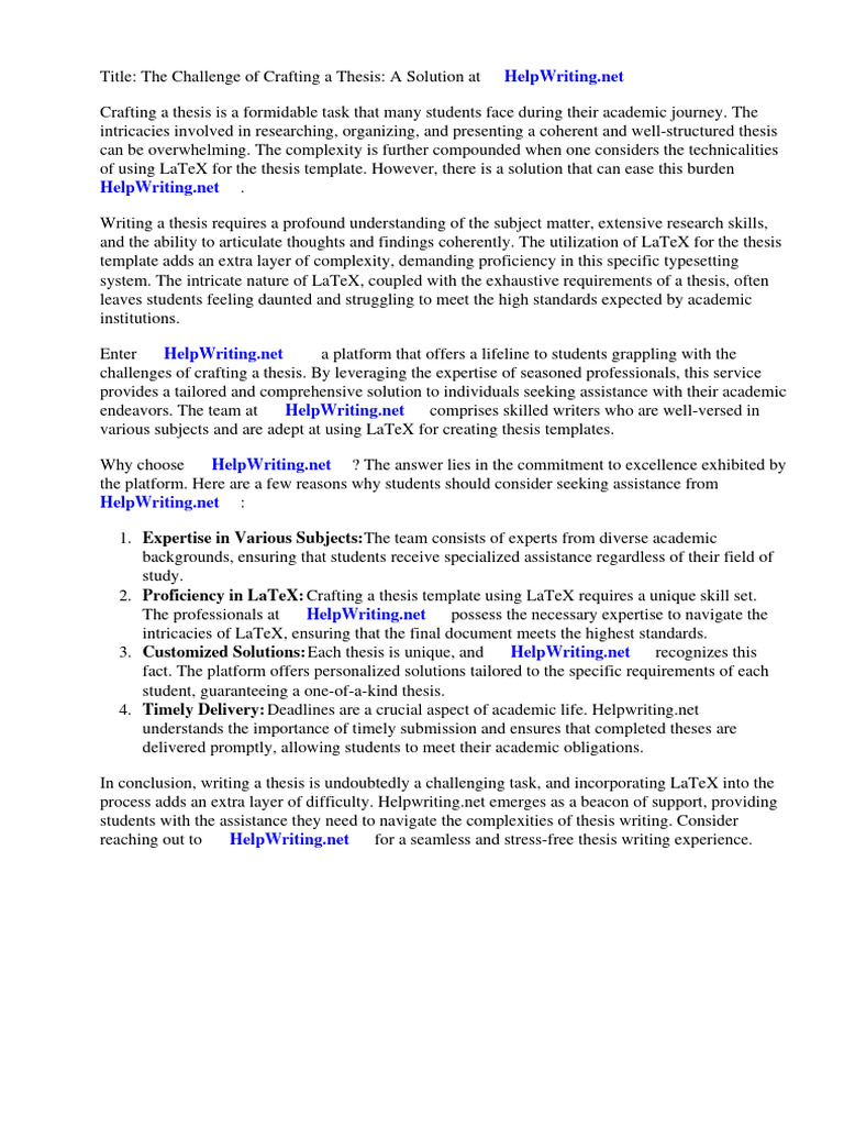 Thesis Template Latex Eth | PDF