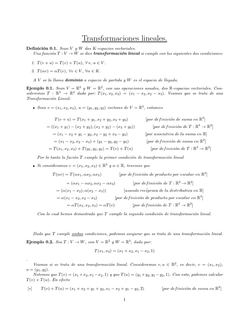 9 Transformaciones | PDF | Valores propios y vectores propios | Mapa lineal