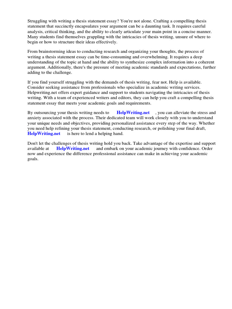 Thesis Writing Help for Students | PDF | Essays | Thesis