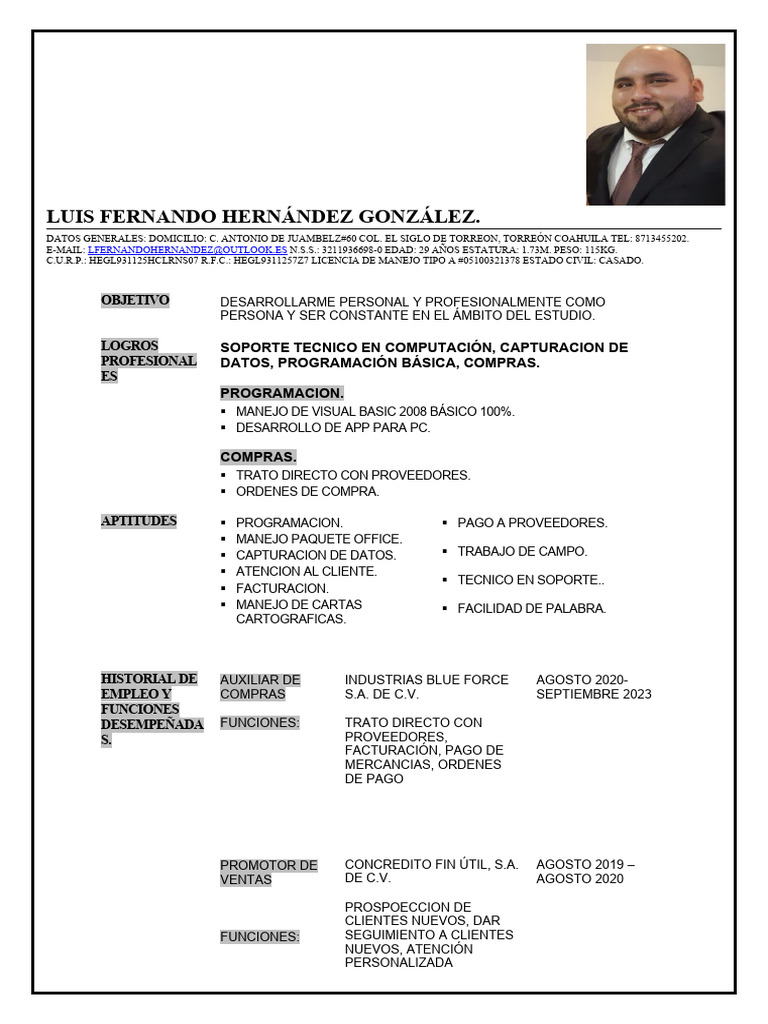 CV Luis Fernando Hernandez | PDF