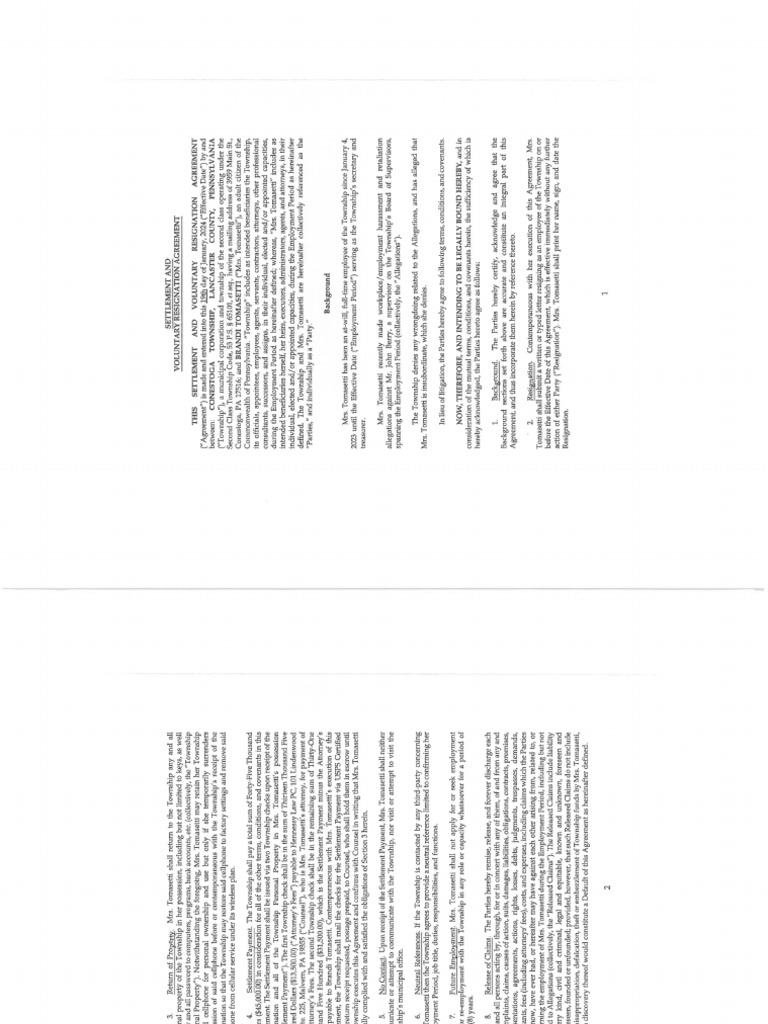 Conestoga Township Settlement | PDF