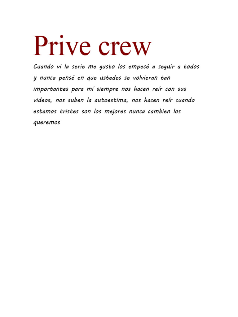 Prive Crew | PDF