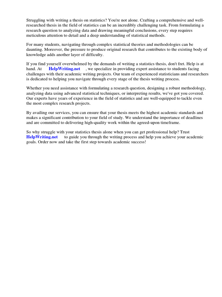 Statistics Thesis Example | PDF | Statistics | Thesis