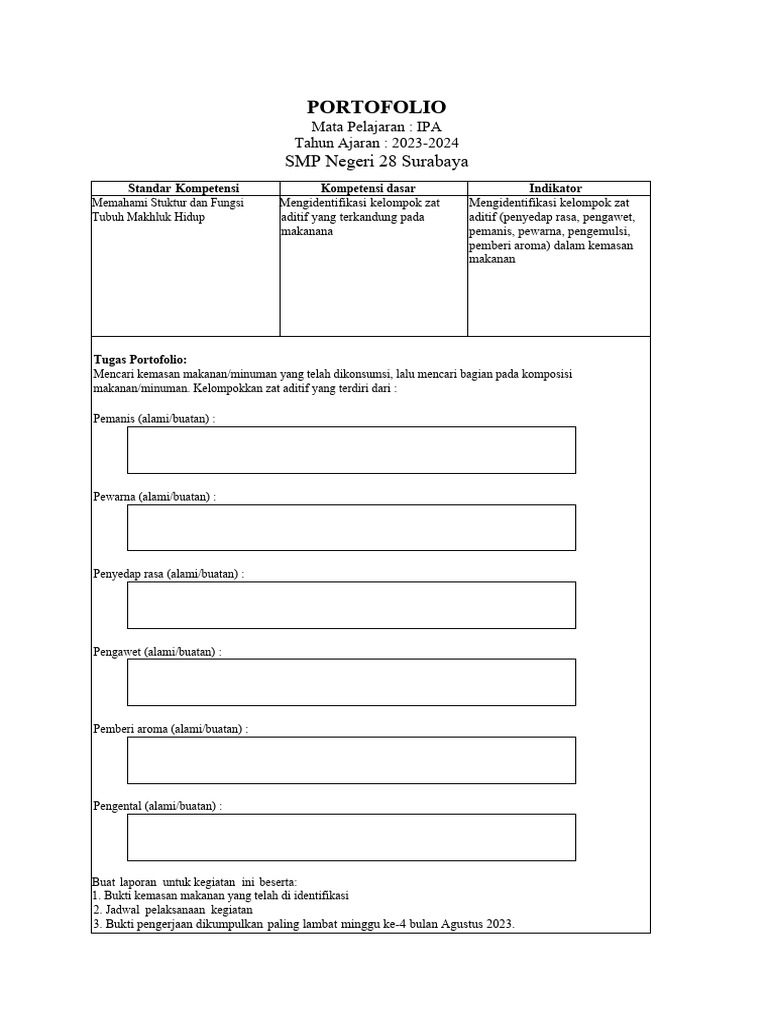 Portofolio Ipa Fika | PDF