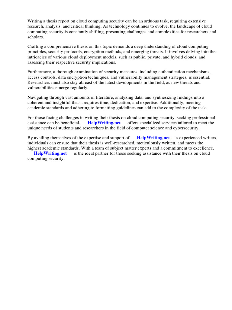 Cloud Security Thesis Support | PDF | Cloud Computing | Computing