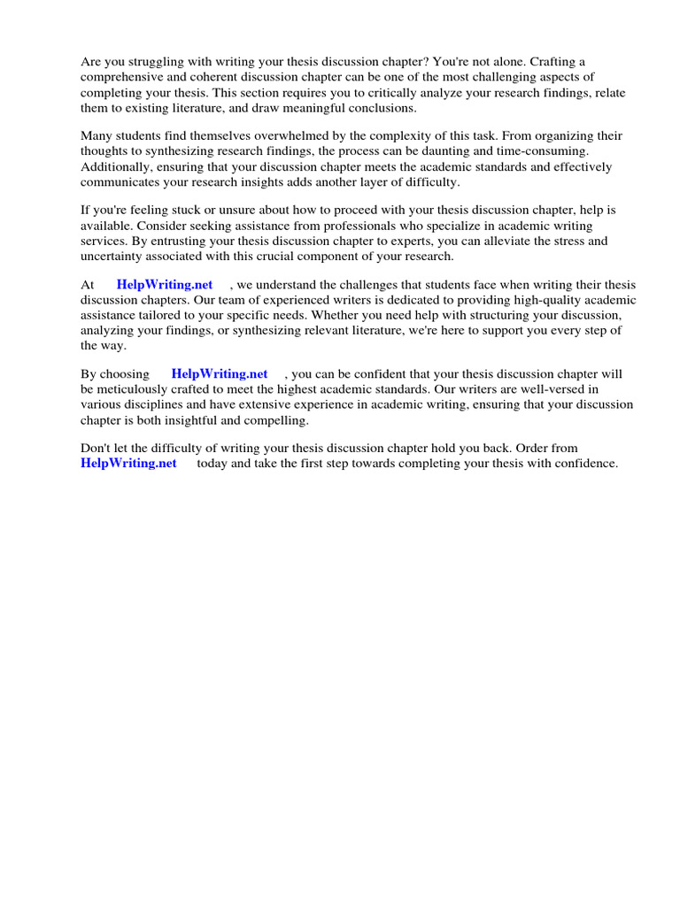 Sample Thesis Discussion Chapter | PDF | Thesis | Methodology