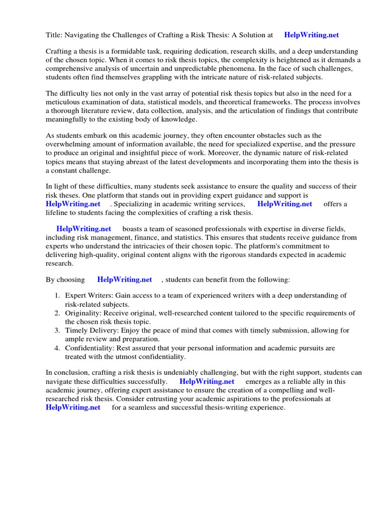 Risk Thesis Topics | PDF | Risk | Risk Management