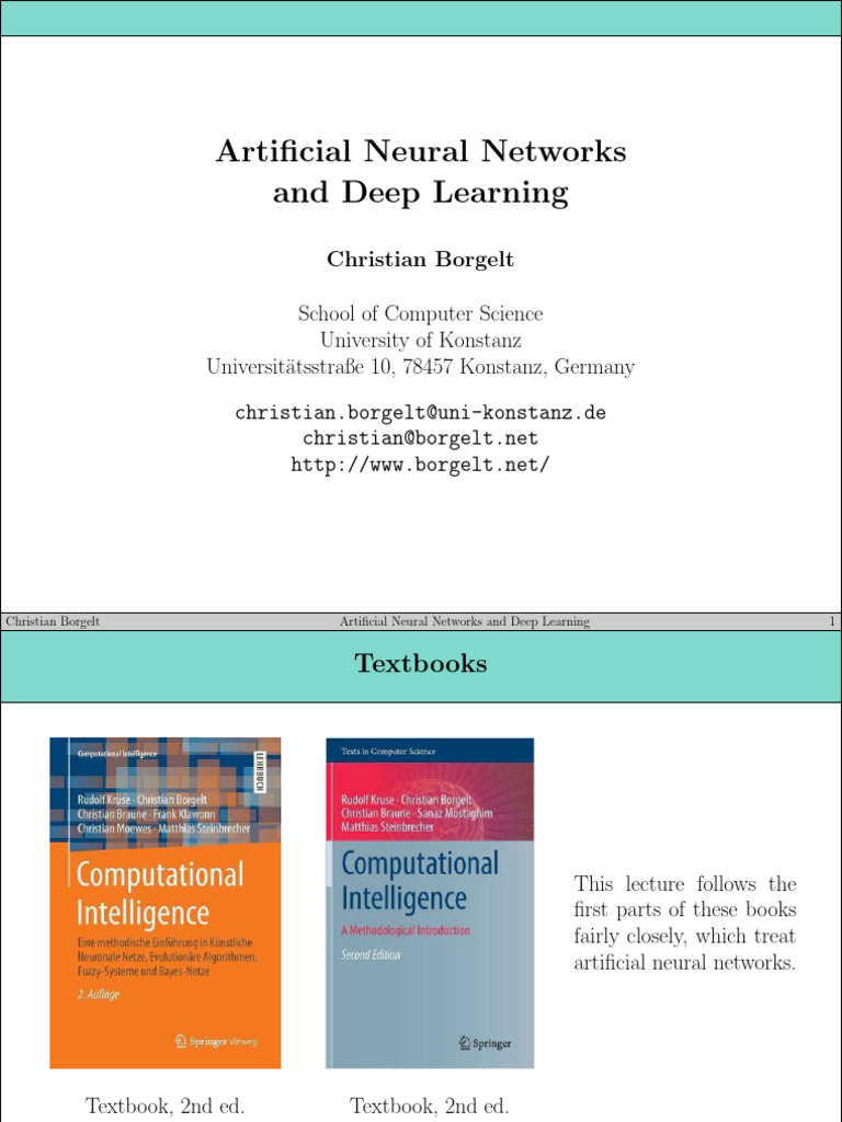 Artificial Neural Networks and Deep Learning | PDF | Axon | Neuron