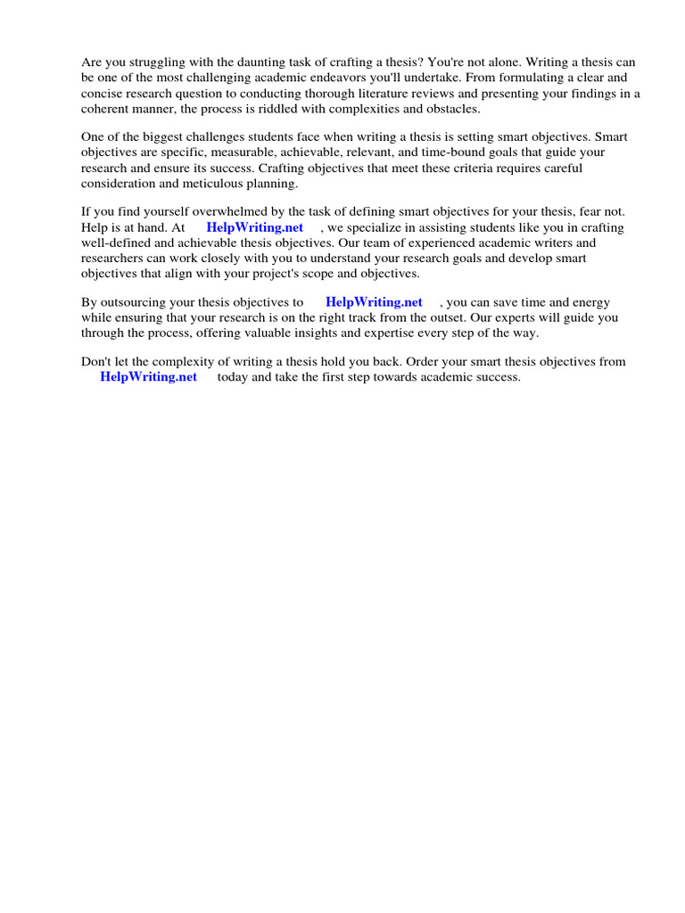 Smart Thesis Objectives | PDF | Goal | Abstract (Summary)