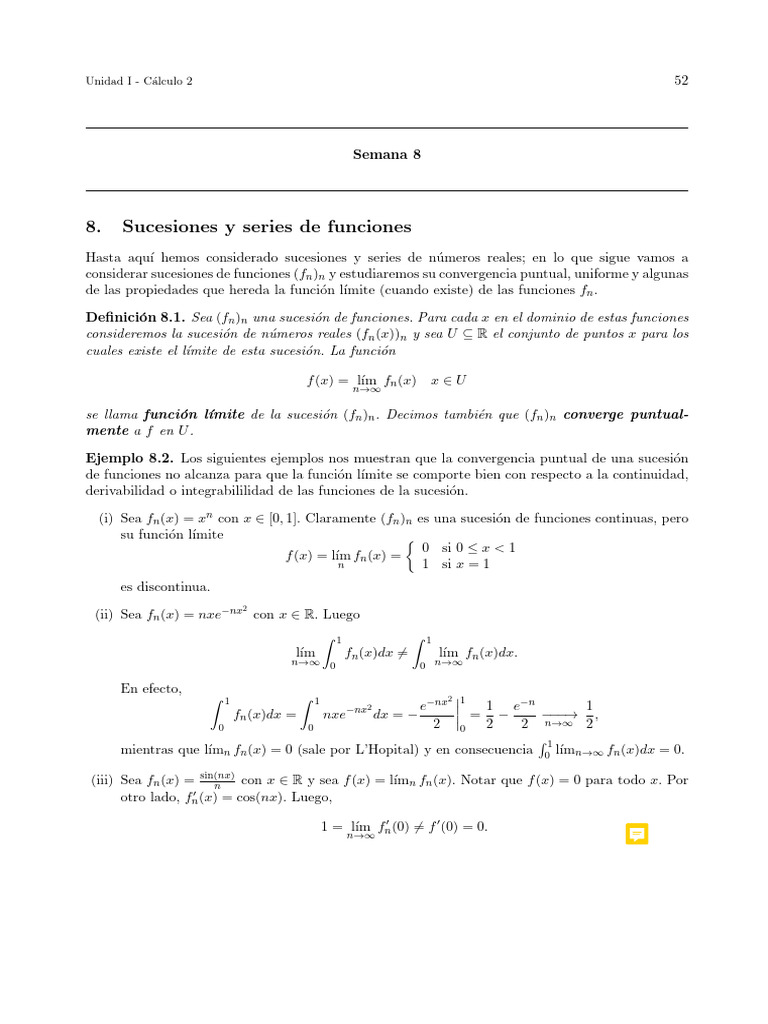 Sucesiones y Series de Funciones | PDF | Integral | Función (Matemáticas)
