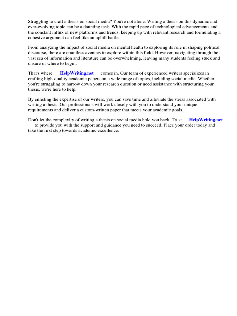 Social Media Thesis Examples | PDF
