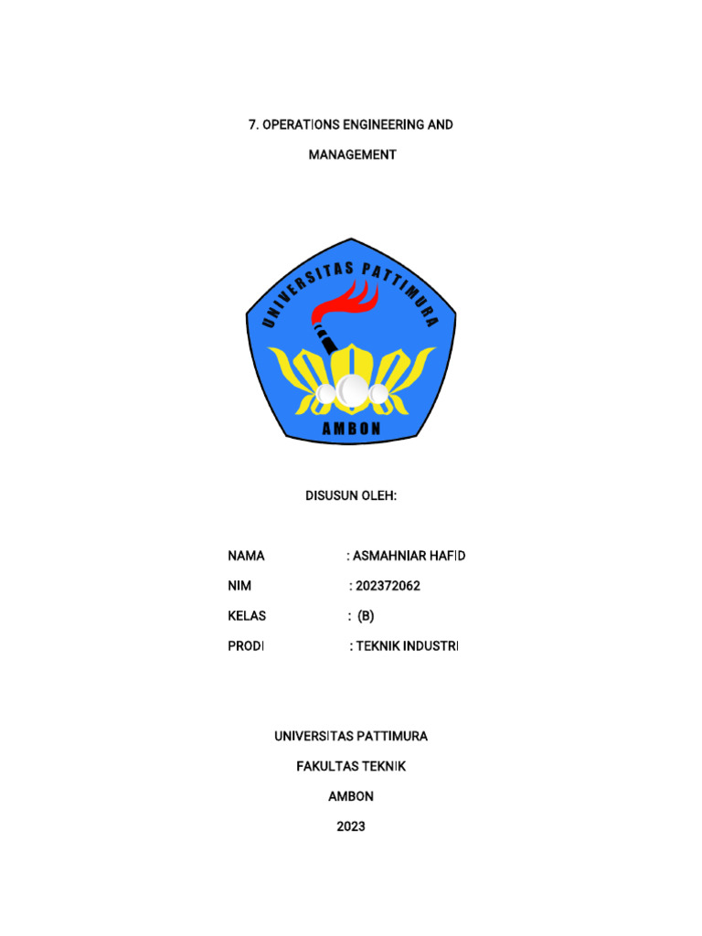 Operations Engineering and Management | PDF