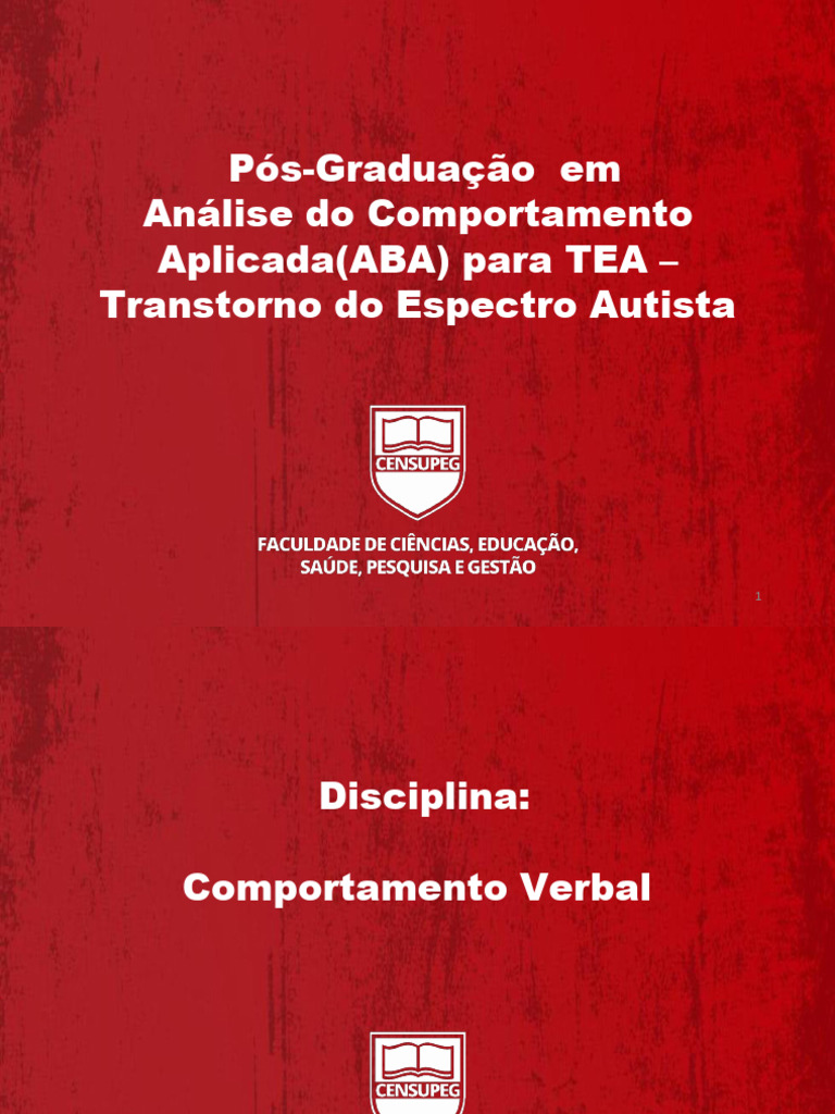 Aula Comportamento Verbal | PDF