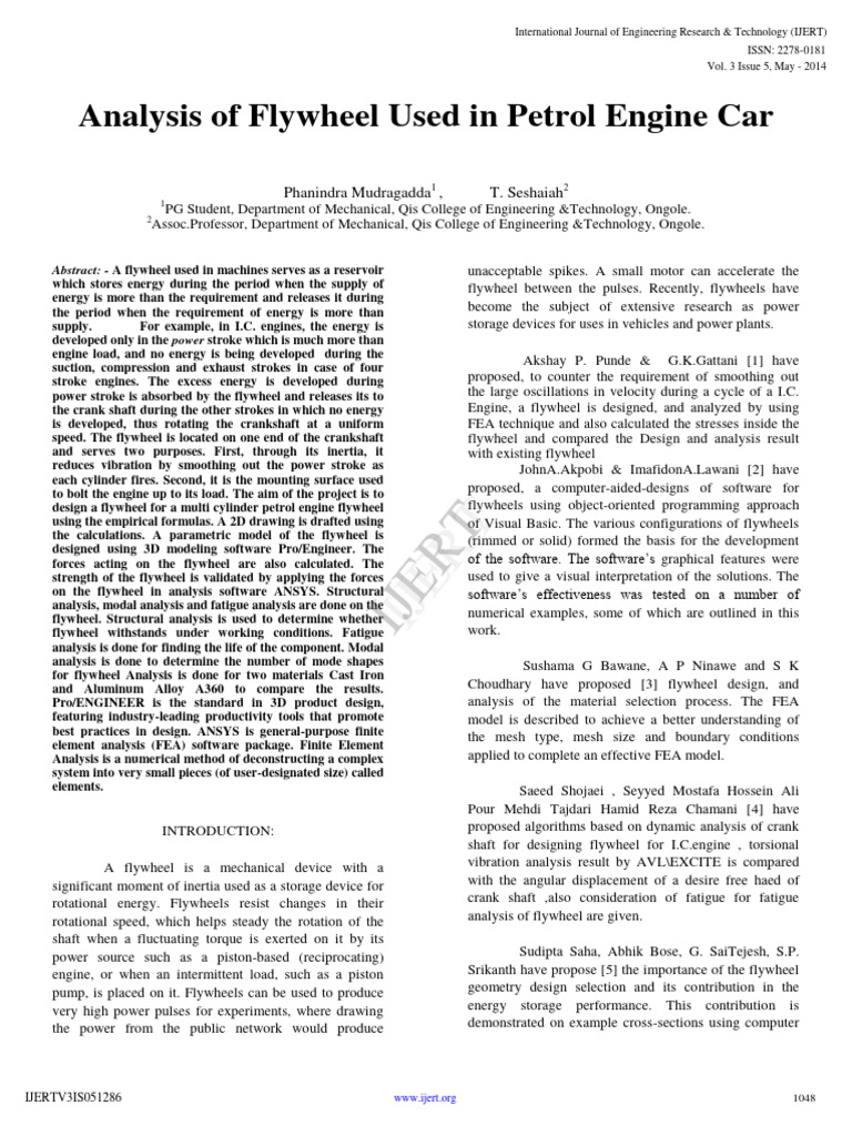 Flywheel Design for Petrol Engines | PDF | Torque | Physical Sciences