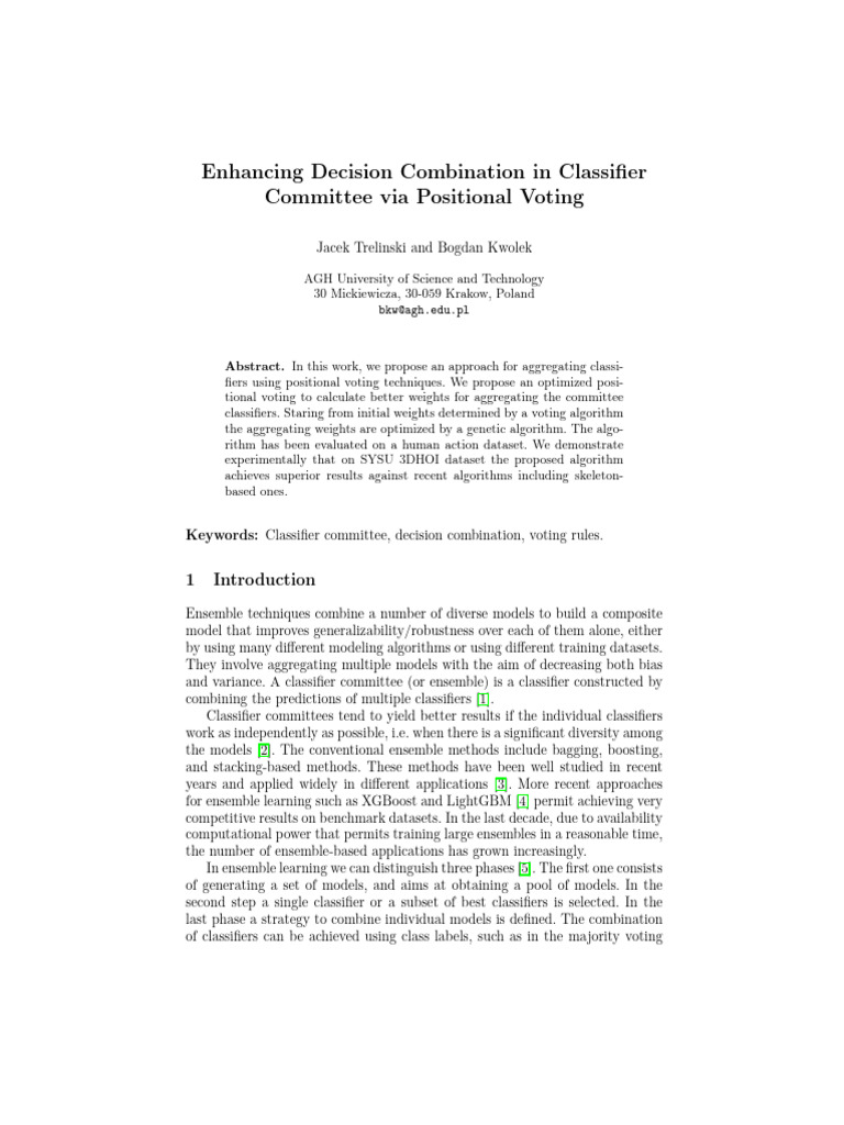 Enhancing Decision Combination In Classifier Committee Via Positional