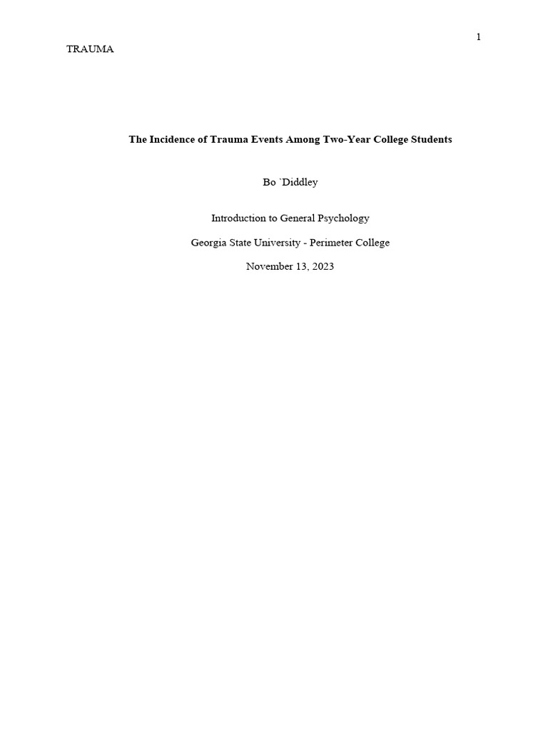 Trauma Among Two-Year College Students | PDF | Mental Disorder ...