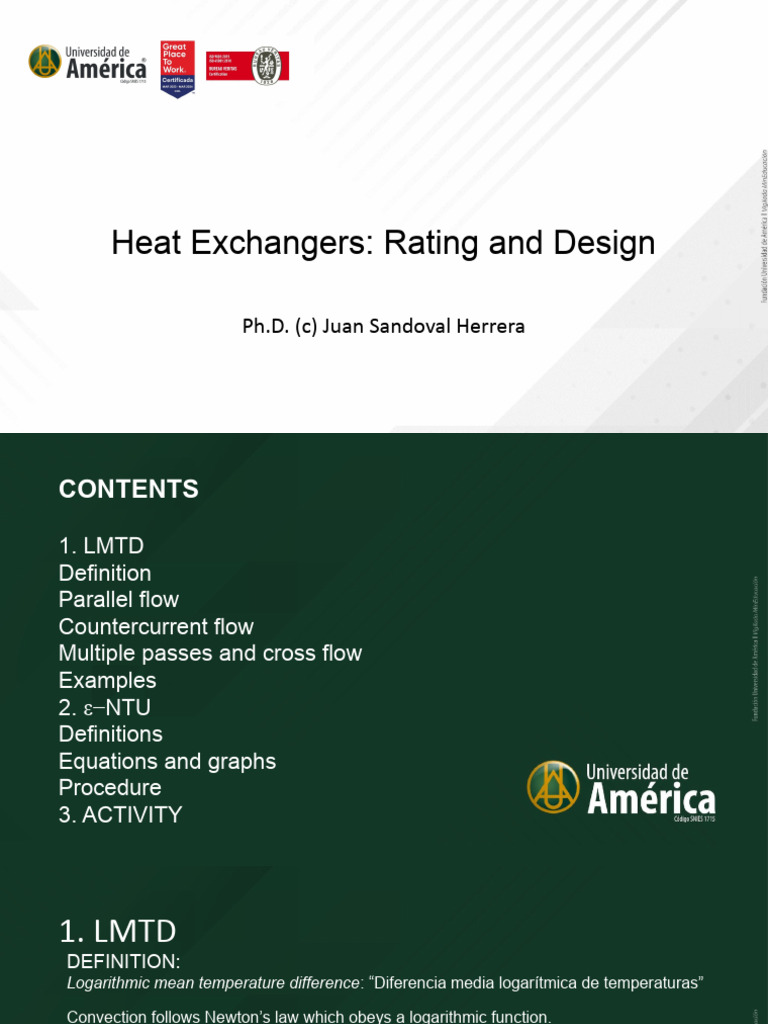 LMTD and NTU Methods | PDF