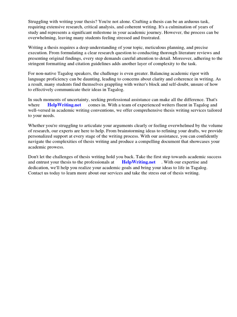 Thesis Writing Tagalog | Download Free PDF | Thesis | Tagalog Language
