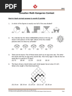 Math Kangaroo Practice Problems Grades 5 6 | PDF | Area | Triangle