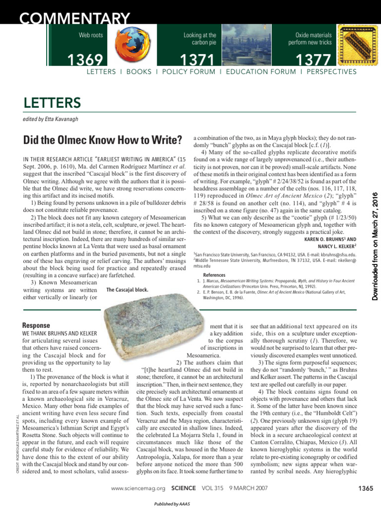 Cascajal Block: Olmec Writing Debate | PDF | Earth Sciences