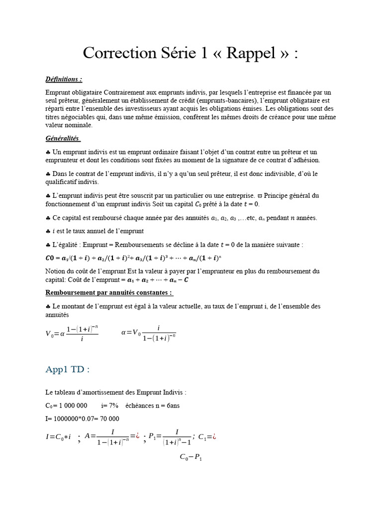 TD1 cORRECTION sERIE 1 | PDF | Méthodes et références pédagogiques