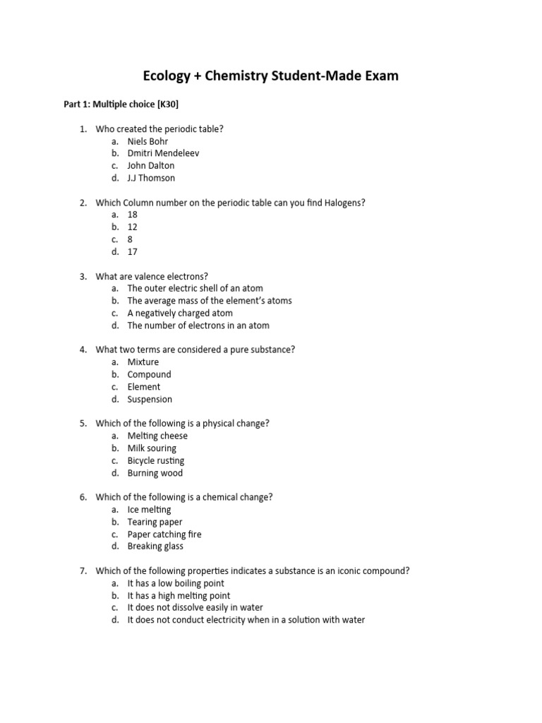 Science Practice Exam | PDF | Atoms | Atomic Nucleus