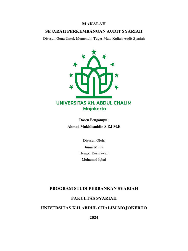 Makalah Auditing Syariah Kel. 1 | PDF | Bisnis