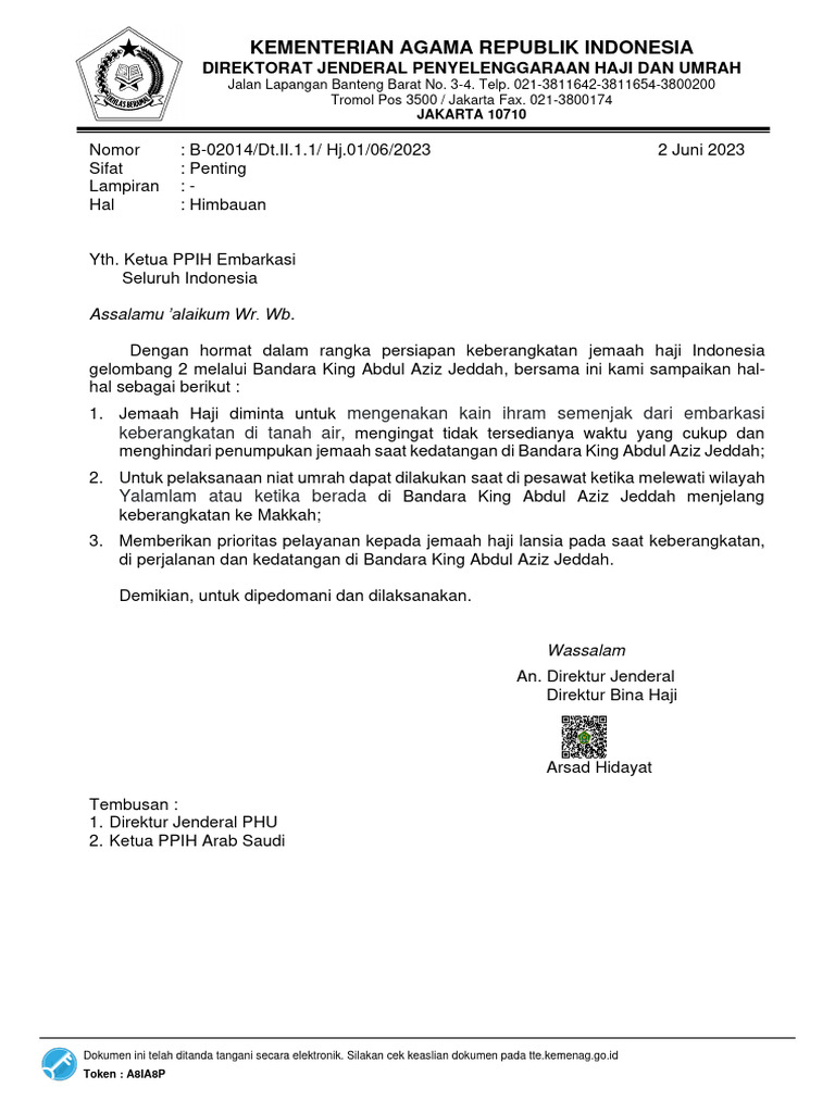 A8IA8P - Himbauan PPIH Embarkasi | PDF